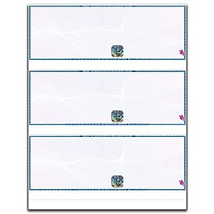 EZ Checks 3 Checks Per Page Hologram High Security Laser Check Stock | 150 Sheets/450 Checks | Blue/Maroon