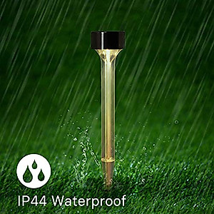 Grand patio Solar Landscape Lights Transparent Decorative Waterproof, 10 Pack Solar Powered Pathway Lights, Weather-Resistant Outdoor Lighting for Yard, Garden, Pool, Warm White