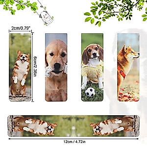 MWOOT 30Pcs Magnetic Bookmarks, Cute Dogs Magnet Book Marks Set, Double-Sided Lovely Puppy Magnetic Page Clips Bookmark in Bulk for Kids Students School Office Home Reading Supplies(30 Styles,6x2CM)
