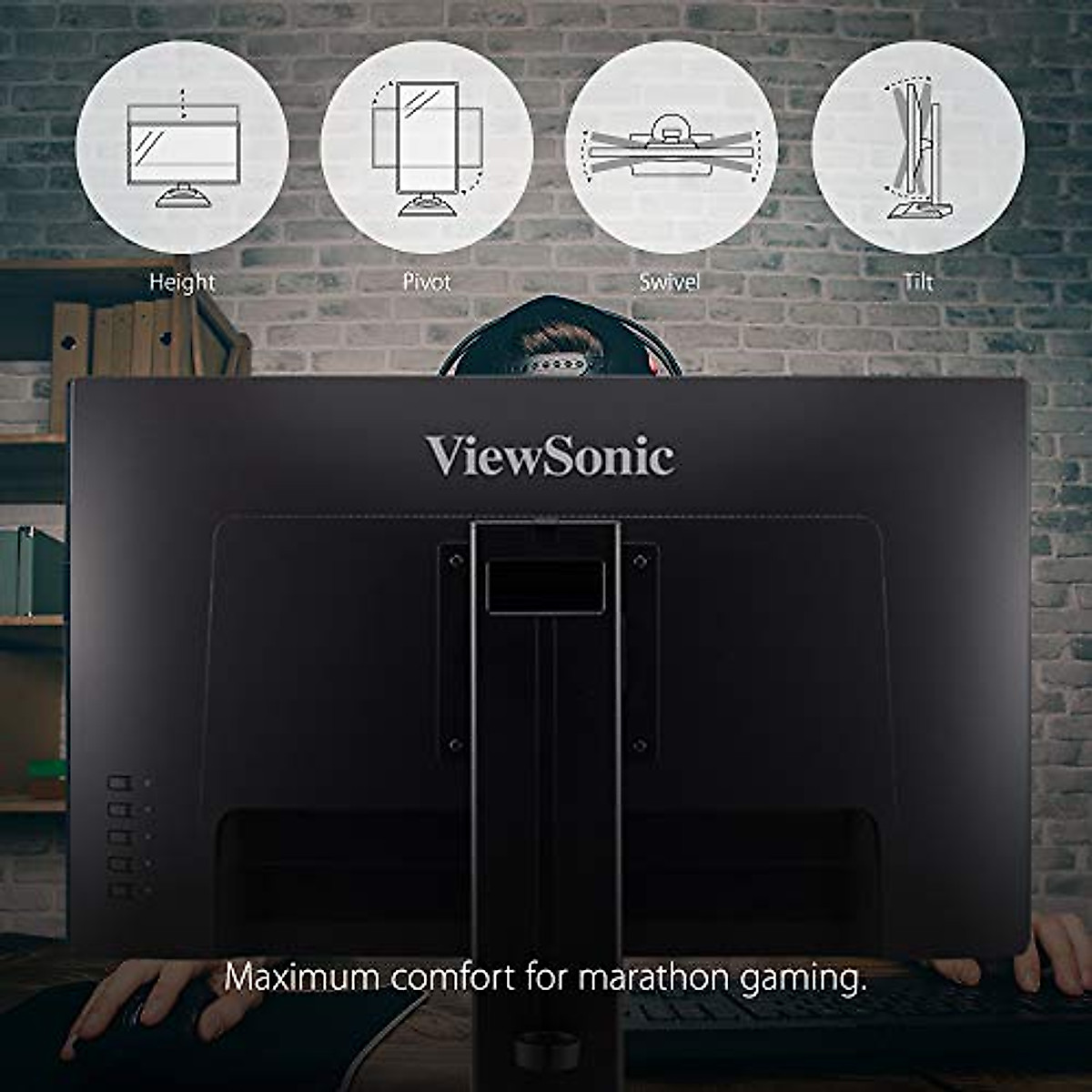 ViewSonic XG2405 24 Inch 1080p 1ms 144Hz IPS Gaming Monitor with FreeSync Premium, Eye Care, Advanced Ergonomics, HDMI and DP for Esports