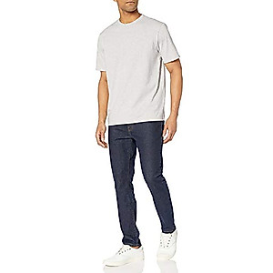 Amazon Essentials Men's Short-Sleeve Crewneck T-Shirt, Pack of 2, Bright Green/Light Grey Heather, Large