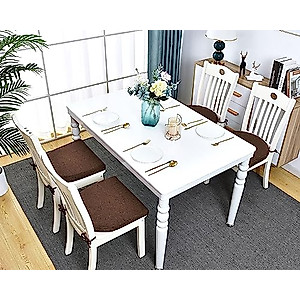 COSNUOSA Kitchen Chair Cushions D-Shaped Dining Chair Cushions with Ties Non Slip Kitchen Dining Chair Pads and Seat Cushion Set 17 x 16 Inches Brown 4 Pcs