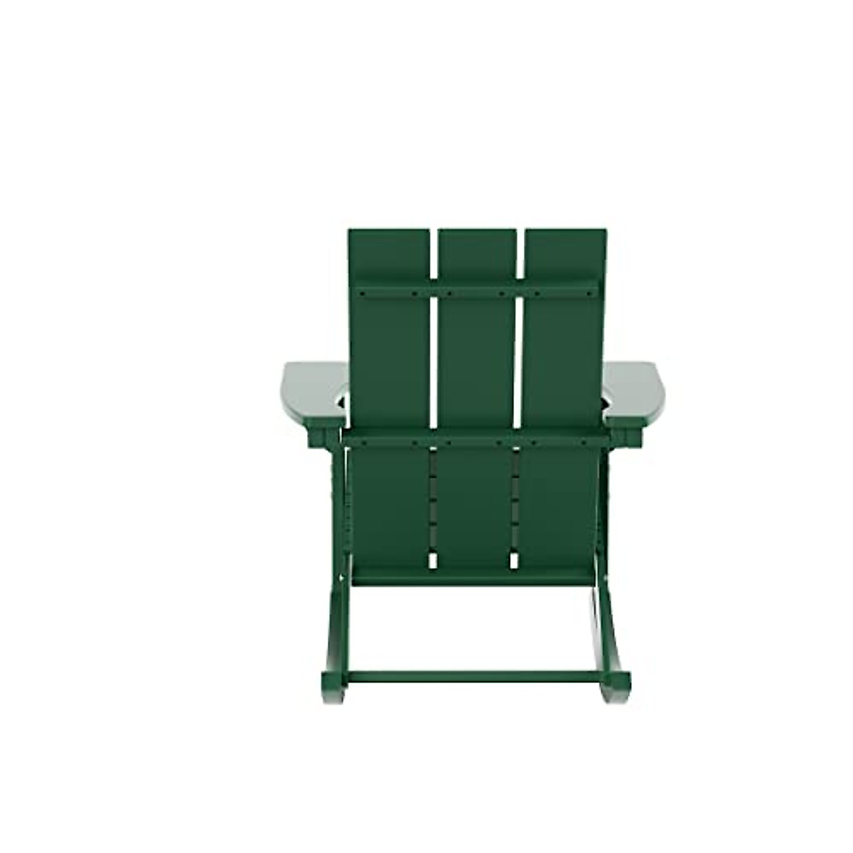 WO Patio Furniture Adirondack Rocking Chair, Supreme Quality, HDPE, All-Weather and UV Protection for Any Outdoor Spaces (Dark Green)