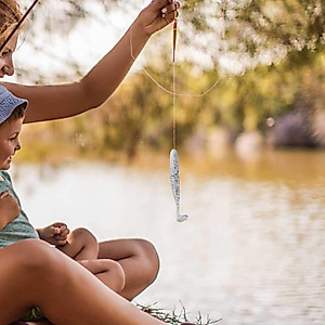 Demeras 20PCS Soft Fishing Lures Kit 7.5cm Plastic T-Tail Grub Worm Baits Artificial Fish Tackle Accessory for Freshwater Saltwater(White)