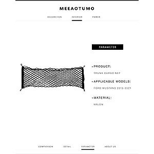 Trunk Cargo Net Accessories for Ford Mustang 2015-2024