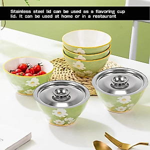 LNQ LUNIQI Stainless Steel Universal Lid ，4.7Inch Mini Pan Lid Bowl Covers Cookware Lid Replacement Accessories for Skillets Frying Pans （12cm）