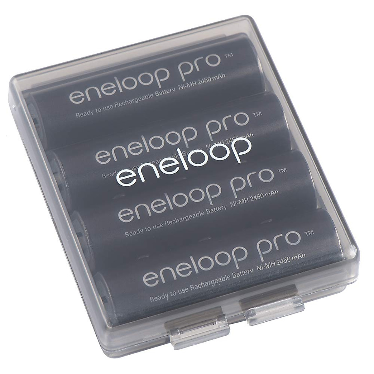 Eneloop Panasonic BQ-CASEK6SA pro Battery Storage Cases with 4AA or 5AAA Battery Capacity, Obsidian Gray (Pack of 6)