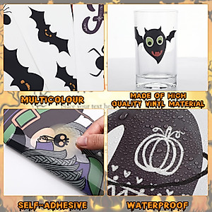 9 Sheets Halloween Gnome Wall Decals Halloween Wall Stickers Gnome Window Clings Bat Elf Faceless Dwarf Stickers for Home Walls Haunted House Halloween Party Decor