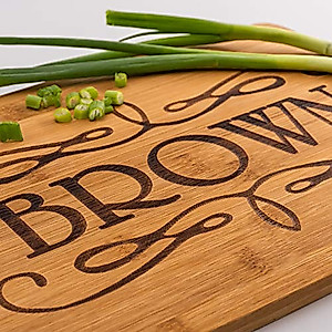Custom Catch Personalized Cutting Board Wedding Gift - Durable Bamboo (Scroll)