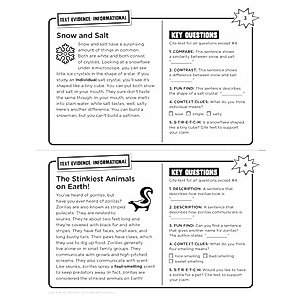 100 Task Cards: Text Evidence: Reproducible Mini-Passages With Key Questions to Boost Reading Comprehension Skills