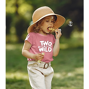 Two Wild 2nd Birthday Outfit Girl Shirt for 2 Year Old Toddler Second Cute Tshirt (3 Years, Mauve)