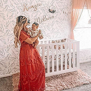 Sweetpea Baby Ultra Modern 4-in-1 Convertible Crib in Green in Olive, Greenguard Gold Certified , 58.5x30x47 Inch (Pack of 1)