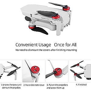 Mavic Mini 3 2 1 Motor Cover Cap Drone Dust-Proof Engine Protector Guard Protective Accessories for DJI Mavic Mini 2 SE 3 Pro (for Mini 1 SE 3 3Pro Red)