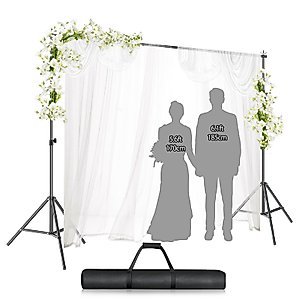 EMART Backdrop Stand,10x8ft Adjustable Photo Background Stand for Parties Photography, Back Drop Stand Banner Background Holder Support System Kit for Photoshoot Video Studio, Birthday