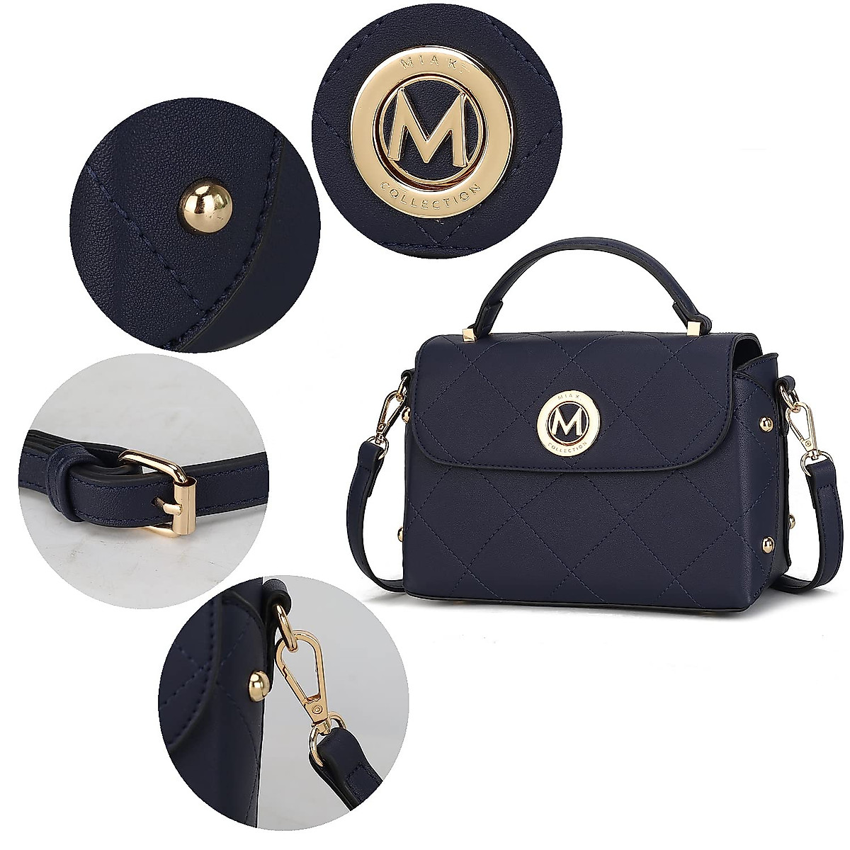 MKF Collection Crossbody Bag for Women, Designer Crossover Lady Handbag Messenger Purse
