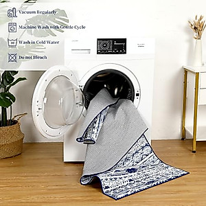 IMINROME Washable Rug 8x10 Bohemian Large Rug Abstract Area Rug for Living Room Washable Bedroom Rug Non-Shedding Large Area Rug Abstract Rug Non-Slip Carpet for Nursery Room Home Office