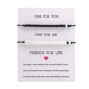 SUMMER LOVE Best Friend Distance Matching Bracelets with Message Card Mini Bead Essential Oil Beads Charm Couple Sisters Bracelet Anklets Gift for Friendship Family