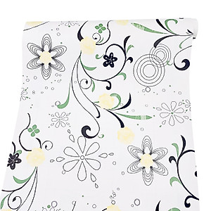 Yifely Yellow Blooms Furniture Paper Decorative Shelf Drawer Liner Self-Adhesive Storage Locker Decor 17.7 Inch by 9.8 Feet