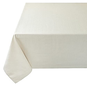 Benson Mills Textured Fabric Table Cloth, for Everyday Home Dining, Parties, Weddings & Holiday tablecloths (60" x 120" Rectangular, Flax/Beige/Taupe)