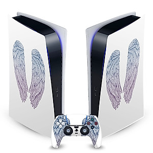 Head Case Designs Officially Licensed Rachel Caldwell Angel Wings Art Mix Vinyl Faceplate Gaming Skin Decal Compatible With Sony PlayStation 5 PS5 Digital Edition Console and DualSense Controller