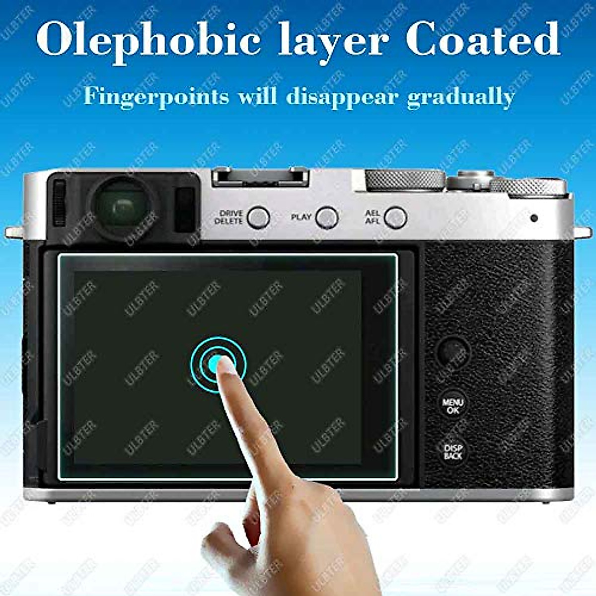 ULBTER Screen Protector for Fujifilm X-E4 X100V Fuji XE4 X-100V Camera & Hot Shoe Cover, 0.3mm 9H Hardness Tempered Glass Saver Anti-Scrach Anti-Bubble [3Pack]