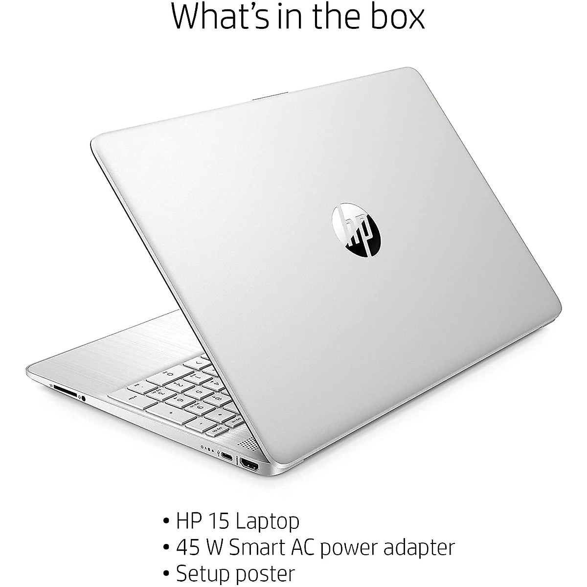 2021 Full HD Laptop, AMD Ryzen 5-5500u Processor, 8GB DDR4 RAM, 256GB SSD, Bluetooth, Wi-Fi, HDMI, Windows 10, W/ MD Accessories, Silver, 15-15.99 inches (HP 15 laptop)