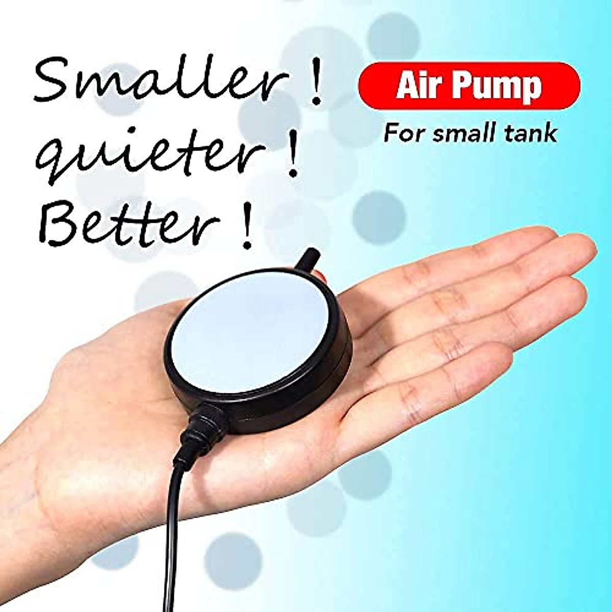 Quiet Mini Air Pump for Aquarium 1.0 Watt Fish Air Pump for 1-20 Gallon Fish Tank with Accessories，Adding Oxygen to Ornamental Fish