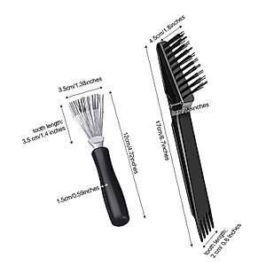 2 Pieces Hair Brush Cleaning Tool Comb Cleaning Brush Comb Cleaner Brush Hair Brush Cleaner Mini Hair Brush Remover for Removing Hair Dust Home and Salon Use (Black)