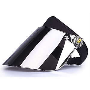 Women Sun Visor Plastic Face Screen Headband Hat UV Protection Cap (Black)