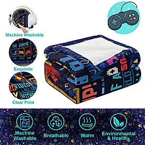 Gamer Gifts, Gifts for Gamers, Gaming Gifts Blanket, Cool Gamer Gifts for Men Teen Boys Boyfriend, Video Game Gifts, Best Gamer Gift Ideas, Gamer Room Decor Gift, Game Lovers Throw Blanket 60"X 50"