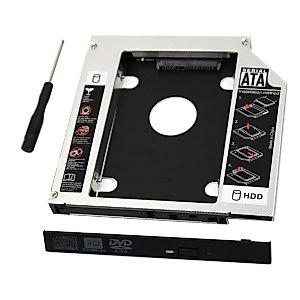 SATA Hard Drive Caddy, Universal 9.5 mm SATA to SATA 2nd SSD HDD Hard Drive Caddy Adapter Tray Enclosures for DELL HP Lenovo ThinkPad ACER Gateway ASUS Sony Samsung MSI Laptop