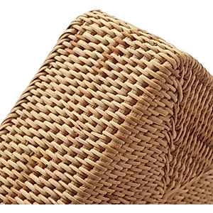 FiaLife Rattan Hand Woven Rectangular Decorative Rustic Storage Trays for Home/Social Events - Bread Basket, Vegetable, Fruits, Snacks, Crackers, Kitchen/Bathroom Organizer. Set of 2.