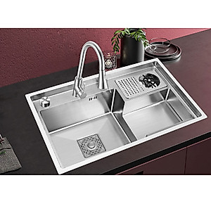 SZYAWxwj Mini Dishwasher Washer Sink Manual Wire Drawing Dishwasher Set Meal Kitchen Stainless Steel Dish Washing Basin