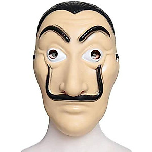 AMARONE Money robbery mask salvador Dali MaskCosplay halloween mask Realistic Movie Prop Face Mask… 2pack