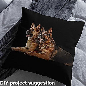 Erosebridal German Shepherd Fabric by The Yard,3D Print Dog Upholstery Fabric,Pet Animal Decorative Fabric for Kids Girls Boys,Rustic Farmhouse Pug Indoor Outdoor Fabric for Quilting Sewing,1 Yard
