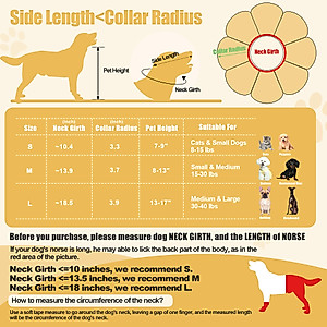 HOMBYS Soft Dog Cone for Dogs and Cats, Cute & Fluffy Flower Shape for Claming Dog, Adjustable Dog Collar Alternative After Surgery, Protective Elizabethan Collar for Dogs Recovery & Stop Licking, L