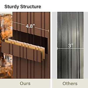 LAUSAINT HOME 12x16 ft Metal Gazebo with Curtains and Nettings for Patios, Waterproof Permanent Heavy Duty Metal Double Roof Pavilion with Brown Aluminum Frame for Lawn, Party