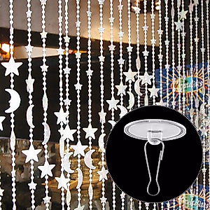 Isslly 80 Pack Adhesive Ceiling Hooks, Self-Adhesive Ceiling Hooks for Hanging, Sticky Hooks for Hanging, No-Drill Ceiling Discs with Metal Hook for Wedding, Party, Festivals Decor