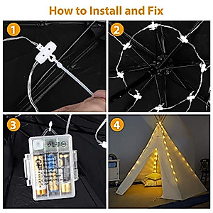 SUNJOYCO Patio Umbrella Lights