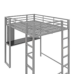 DHP Adobe Loft Bed, Silver, Full
