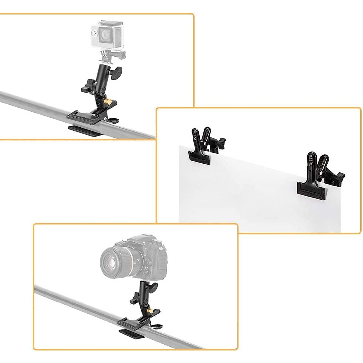 UTEBIT Photography Reflector Holder for Light Stand(2 Pack),Heavy Duty Metal Clamp Holder, Light Reflector with Stand, Photo Umbrella Clamps for Studio, Light Stand