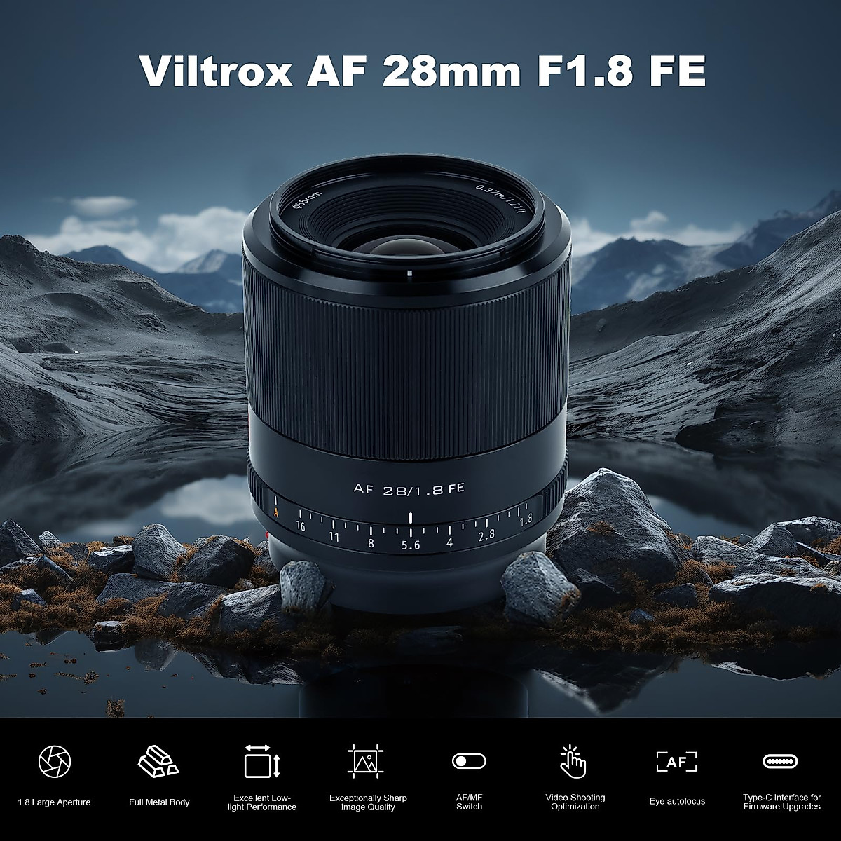 VILTROX 28mm F1.8 Wide Angle Autofocus Lens for Sony E-Mount Lens,Full-Frame Portrait Lens for Sony E Mount Alpha a7 a7II a7III a7R a7RII a7RIII a7RIV a7RV a7SII a7SIII a9 a7C a6500 a6400 a5000 a6000…