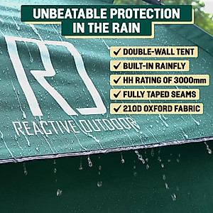 Reactive Outdoor Tent - 3 Second Tent - 3 Sec Instant Pop Up Tent - Easy and Quick Setup Camping Tent - 1 Person Setup Waterproof Double Layer Outdoor Camping Tent