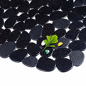 Yolife Pebble Sink Mats for Stainless Steel Sink, PVC Sink Saddle Protectors Kitchen Sink Mat for Porcelain Sink, Dishes and Glassware (Black,2 Pack), 15.8inch x 12inch