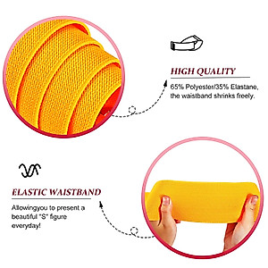 Syhood Halloween Neon Belts for Women 80s Neon Belt 80s Waist Belt Stretch Wide Waistband Elastic Belt Vertical Clasp Buckle Belts for Women Girls