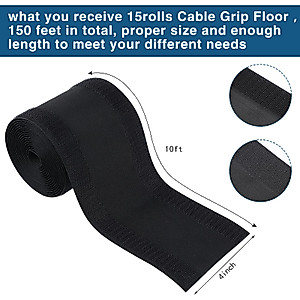WILLBOND Carpet Cord Cover Cable Grip Floor Cover Cable Protector Management Only for Commercial Office Carpet(Black,147.64 ft)