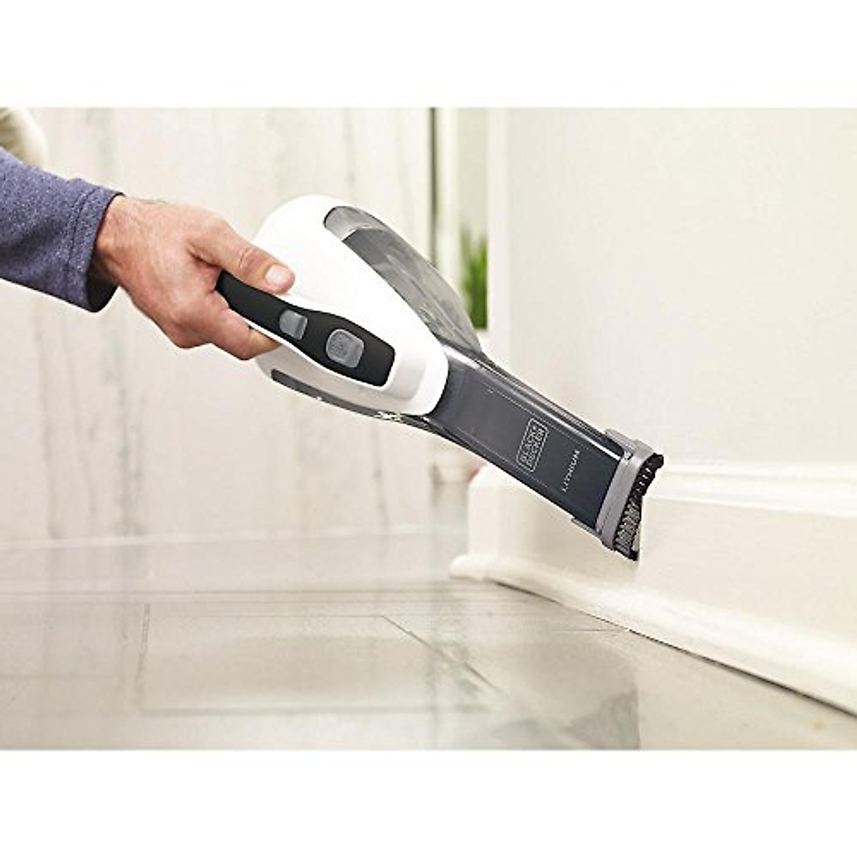 BLACK+DECKER dustbuster AdvancedClean Cordless Handheld Vacuum, Powder White (HVLA325J10)