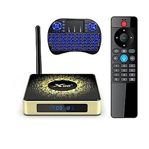 SHYSKY X96 X10 8K Ultra HD Android TV Box Android 11.0 Amlogic S928X LPDDR4 8GB RAM 64GB ROM WiFi6 1000M BT5.2 USB3.0 Support AV1 8K 60fps H.265 HDR Box with i8 Keyboard