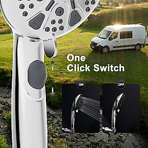 High Pressure Shower Head with Handheld,Anti-Clogging,VIKOBIN Handheld Showerheads Set 9 Modes Spray with 59inch Shower Hose and Teflon Tape, Built-in Power Spray for RV Shower Head,Chrome