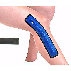 KT Tape KT Flex Reinforced Adhesive Strips for Knees, 8 Pack, 10" Precut Strips, Blue